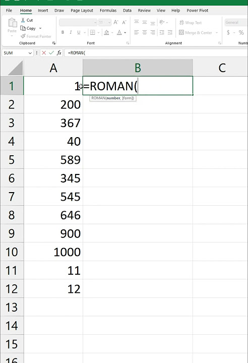 Roman Function In Excel Excel Tips Shorts Excelshortcuts Myexceltutor Youtube