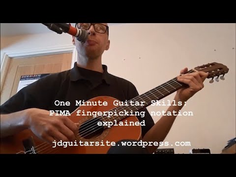 One minute guitar skills: pima notation - YouTube