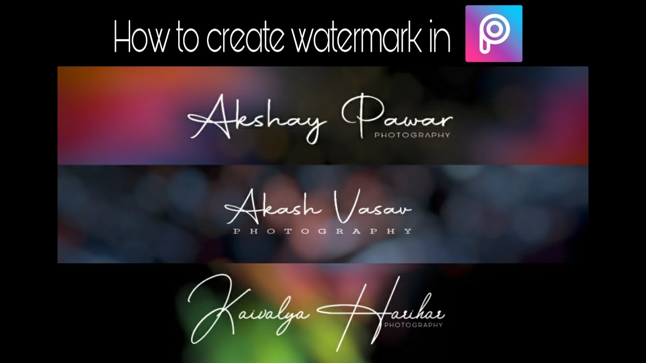 Create your own watermark using PicsArt app | How to apply on your ...