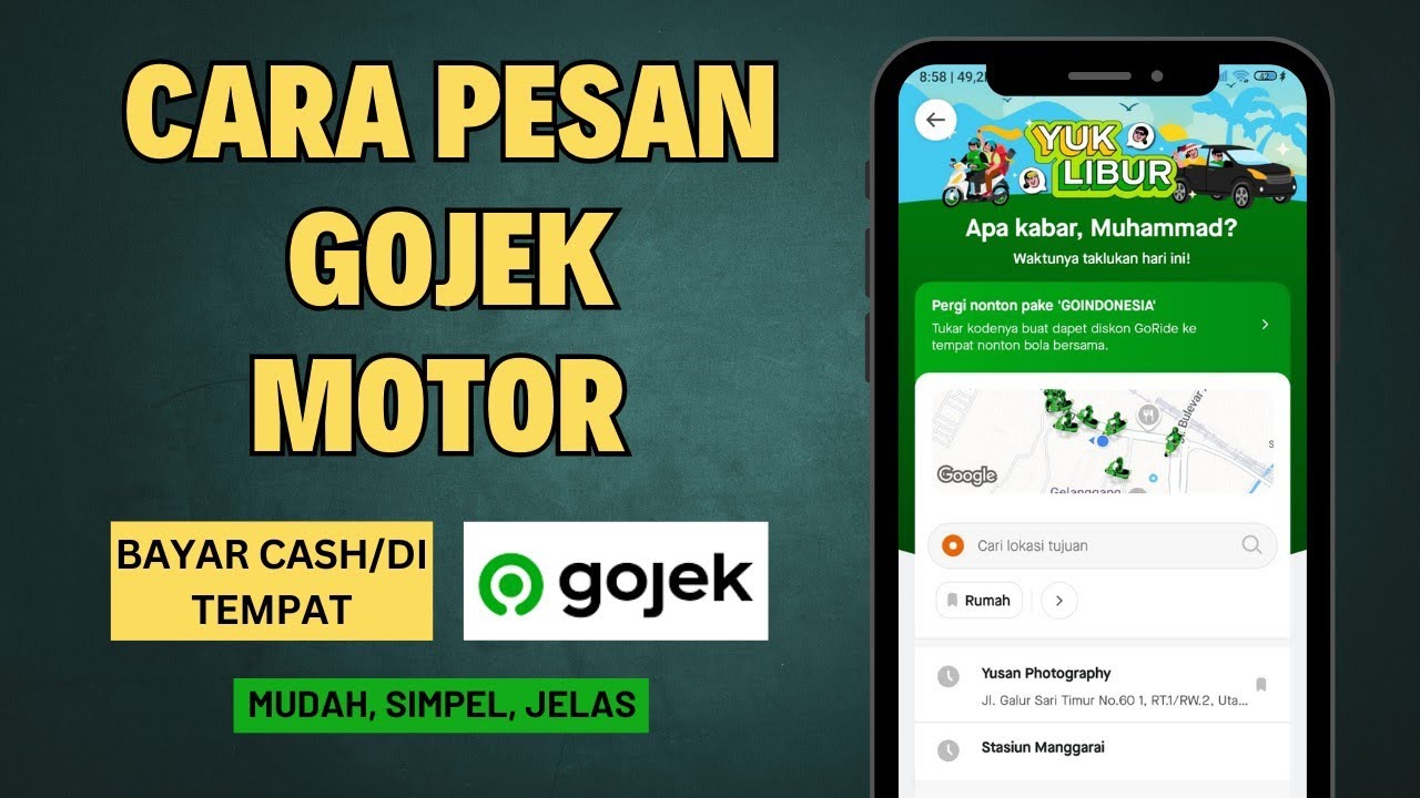 Cara pesan gojek motor terbaru 2025 - YouTube