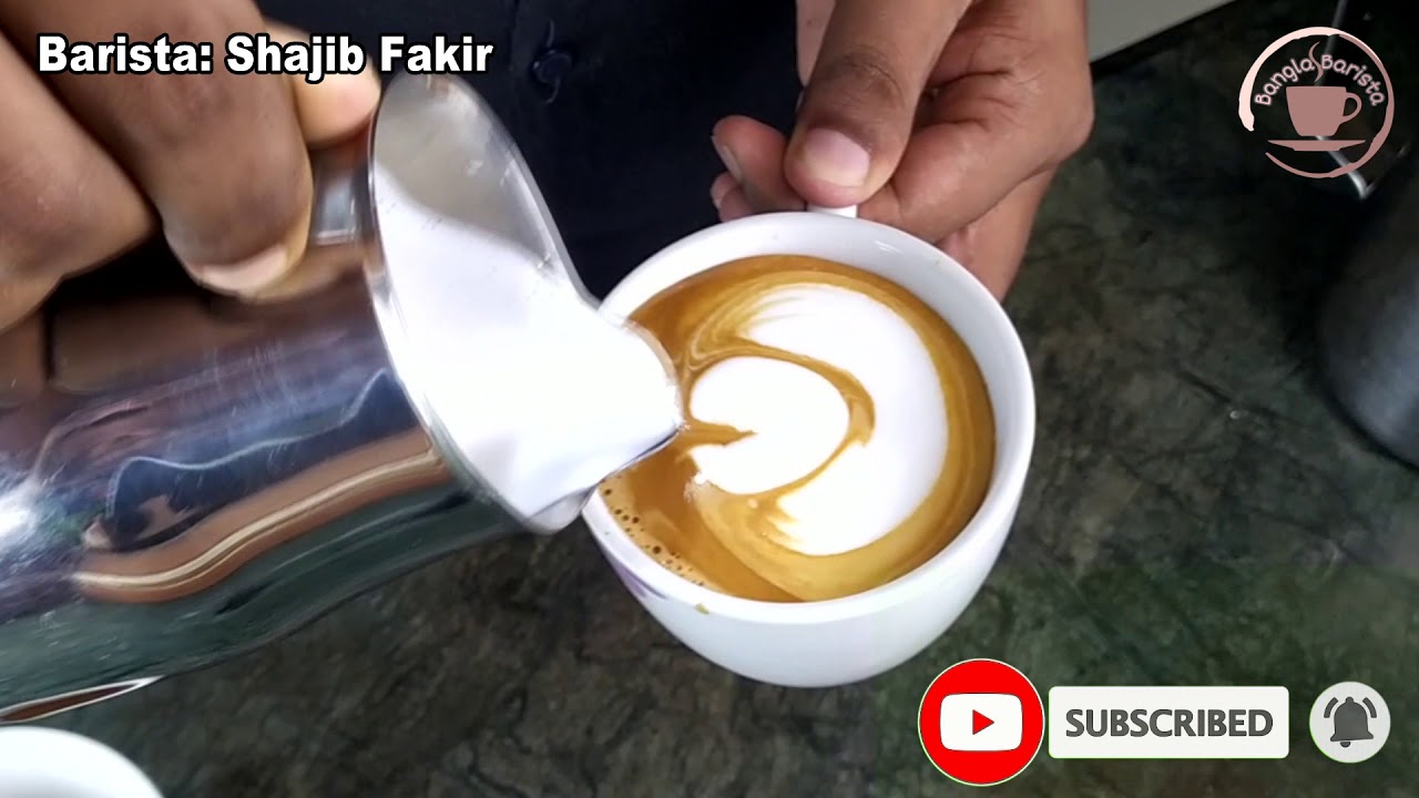 basic latte art tulip & roseta - YouTube
