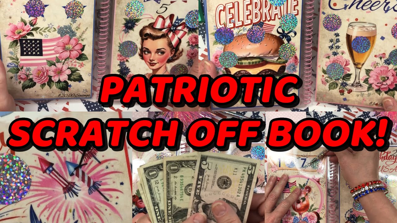 PATRIOTIC SCRATCH OFF SAVINGS CHALLENGE BOOK! 4th of July, cash ...