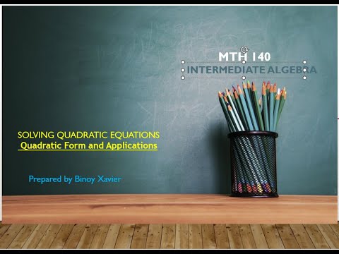 Solving Quadratic equations in Quadratic form and the application of ...