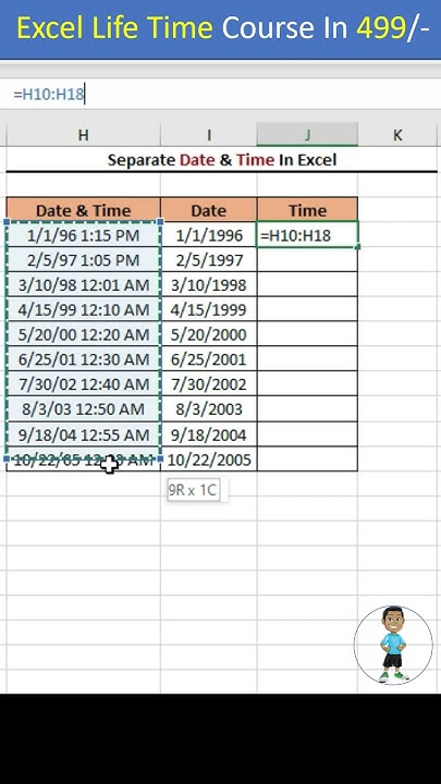 Separate Date And Time In Excel Excel Exceltips Exceltutorial Msexcel