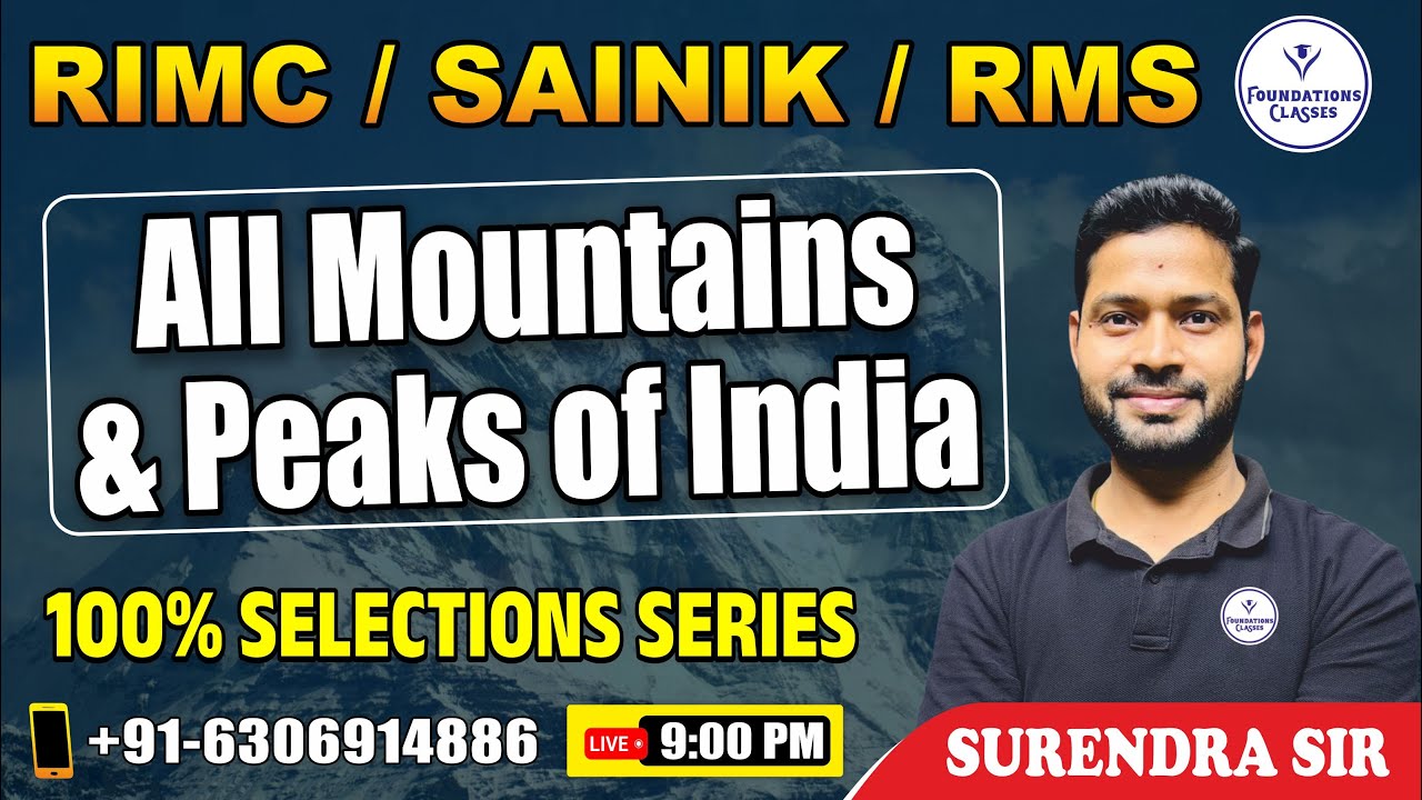 RIMC / SAINIK / RMS | G.K | ALL MOUNTAINS & PEAKS OF INDIA | 100% ...