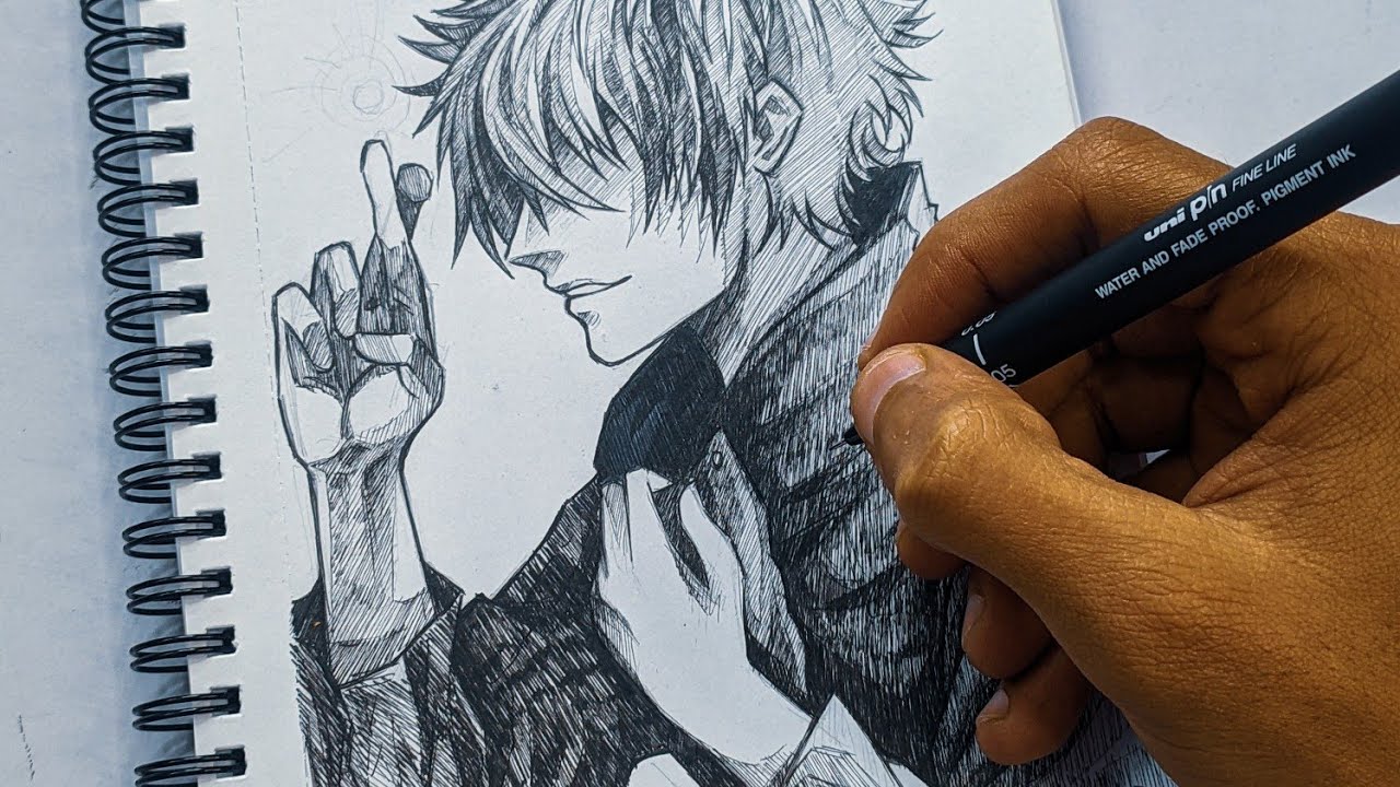 Drawing Satoru Gojo in Timelapse - YouTube