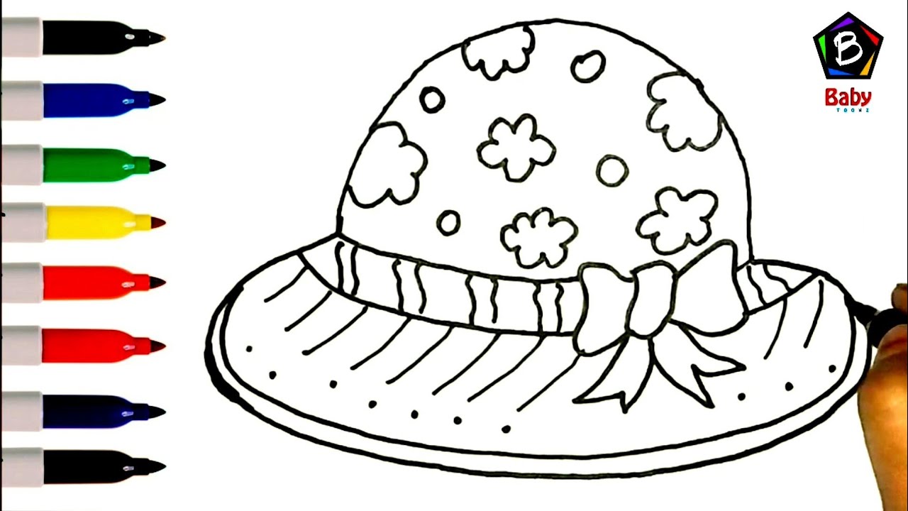 Learn how to Draw A cap with Colours by Baby toonz - YouTube