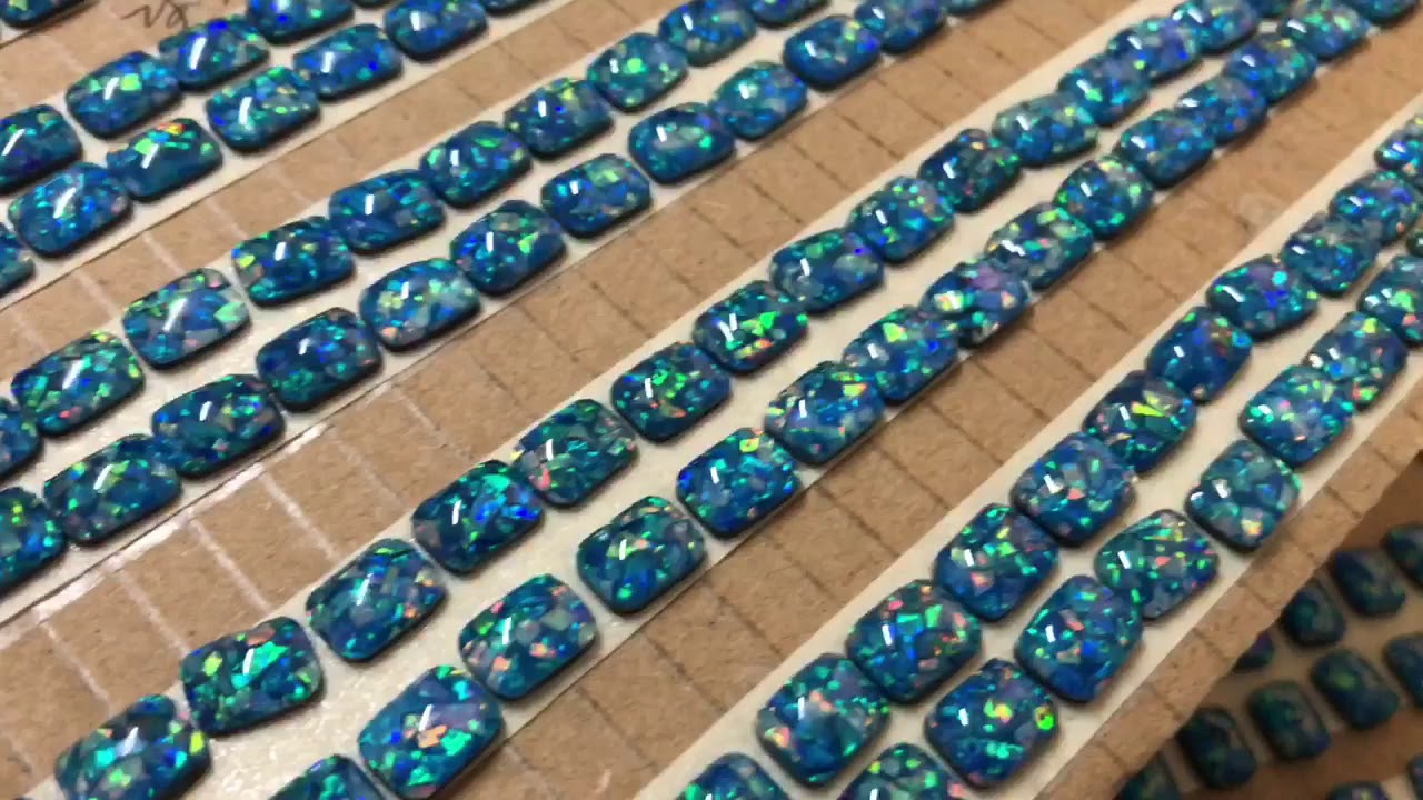 Bello opal loose stone,lab created synthetic opal cabochons - YouTube