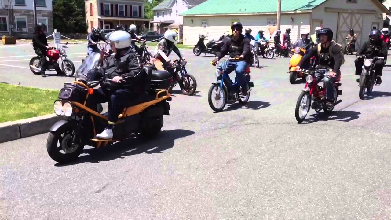 Moped Rally New Hope PA 2 stroke club - YouTube
