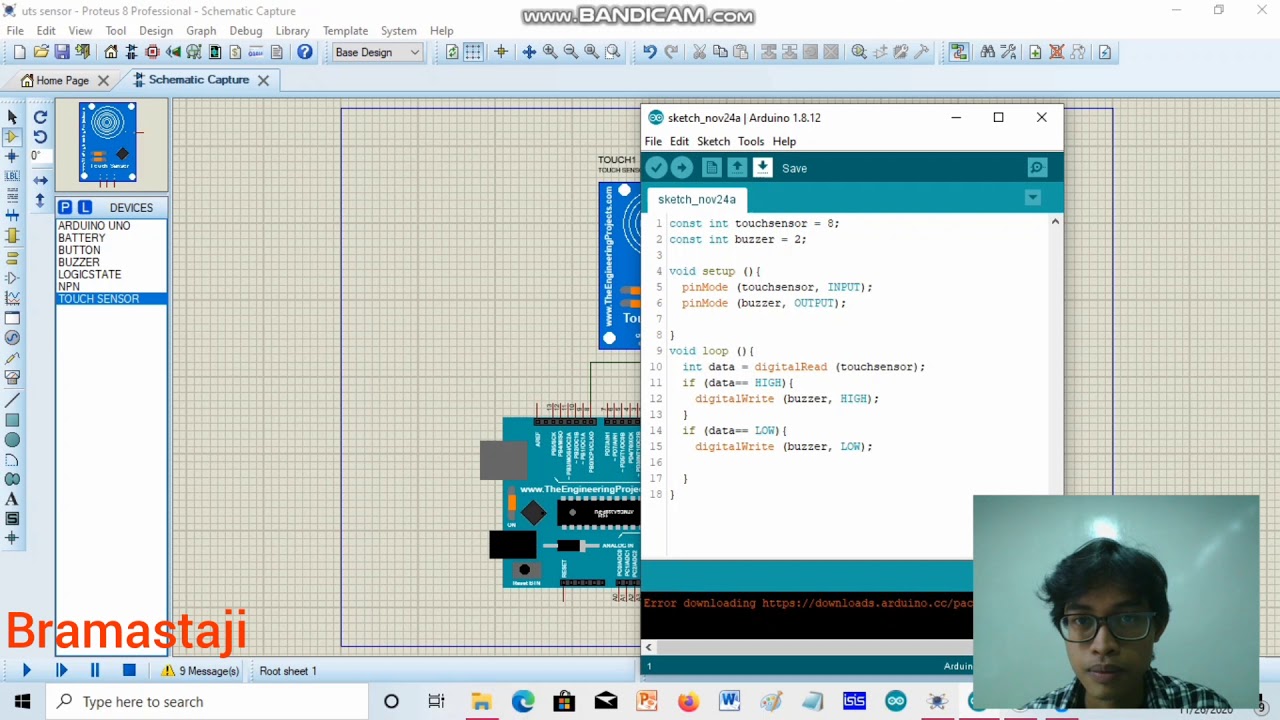 Simulasi sensor touch menggunakan proteus - YouTube