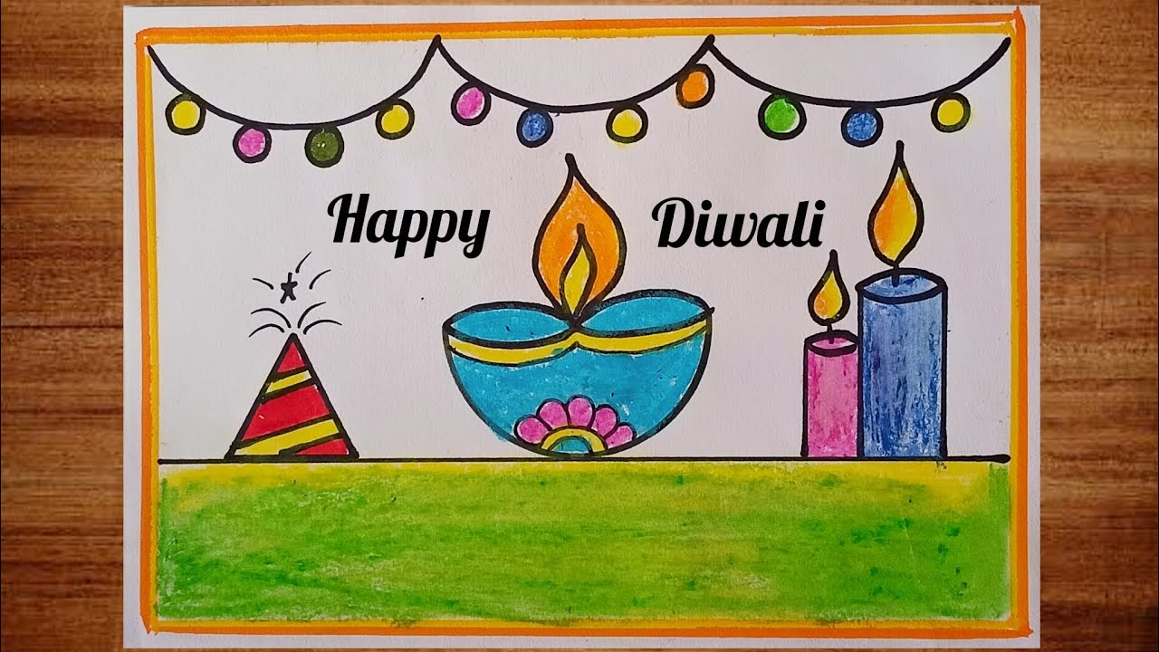 Diwali Drawing Easy| How to draw Diwali Drawing Step by step for Kids ...