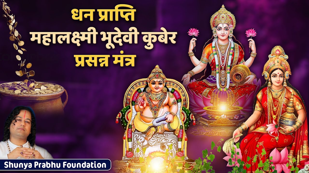धन प्राप्ति महालक्ष्मी भूदेवी कुबेर प्रसन्न मंत्र | Mahalaxmi Bhudevi ...