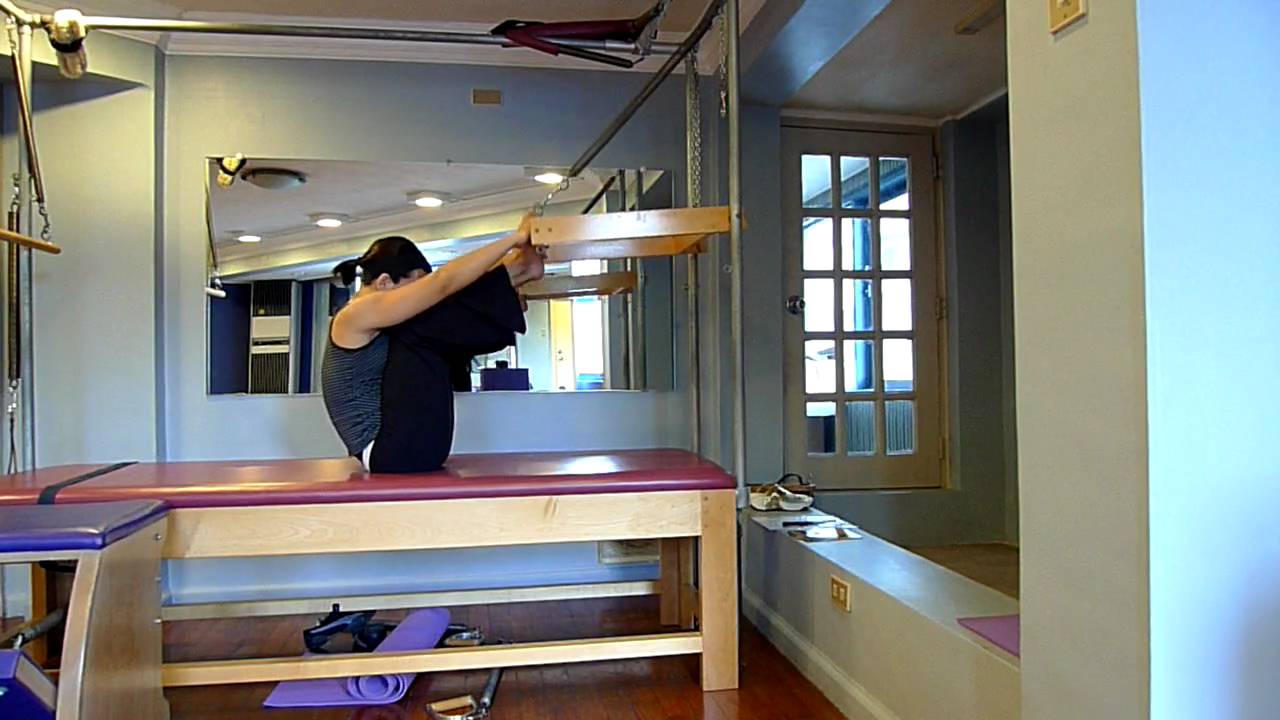 010 PILATES Reverse Monkey Push Thru on Cadillac.MOV - YouTube