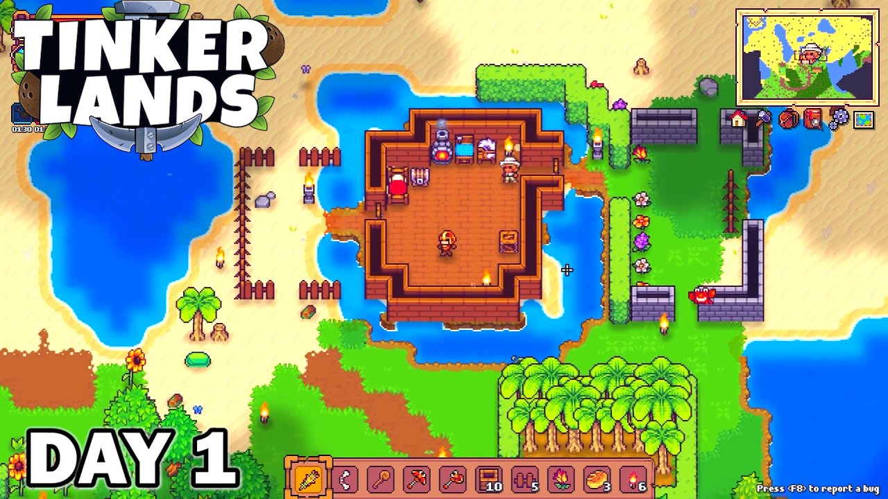DAY 1 - Craft Build Survive in this Terraria-like Game - Tinkerlands ...