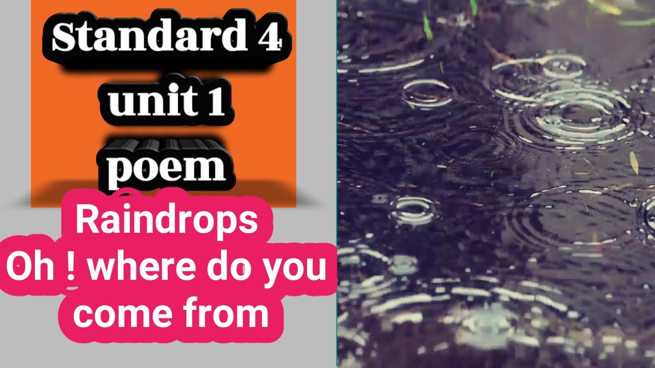 Oh where do you come from l poem standard four l Raindrops l poem ...