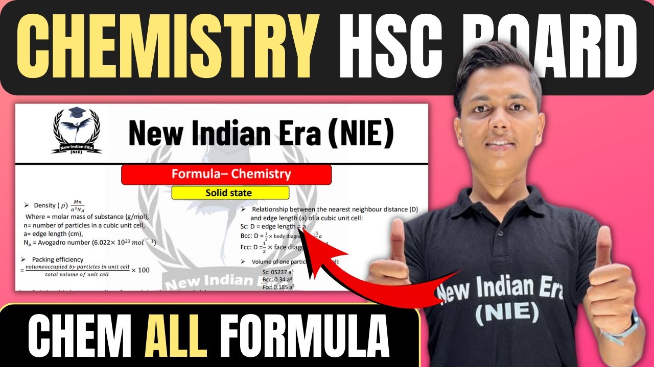 ALL Chemistry Important Formula By New Indian Era (NIE) - YouTube