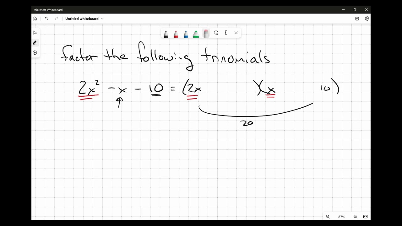 Factor two x squared minus x minus ten - YouTube