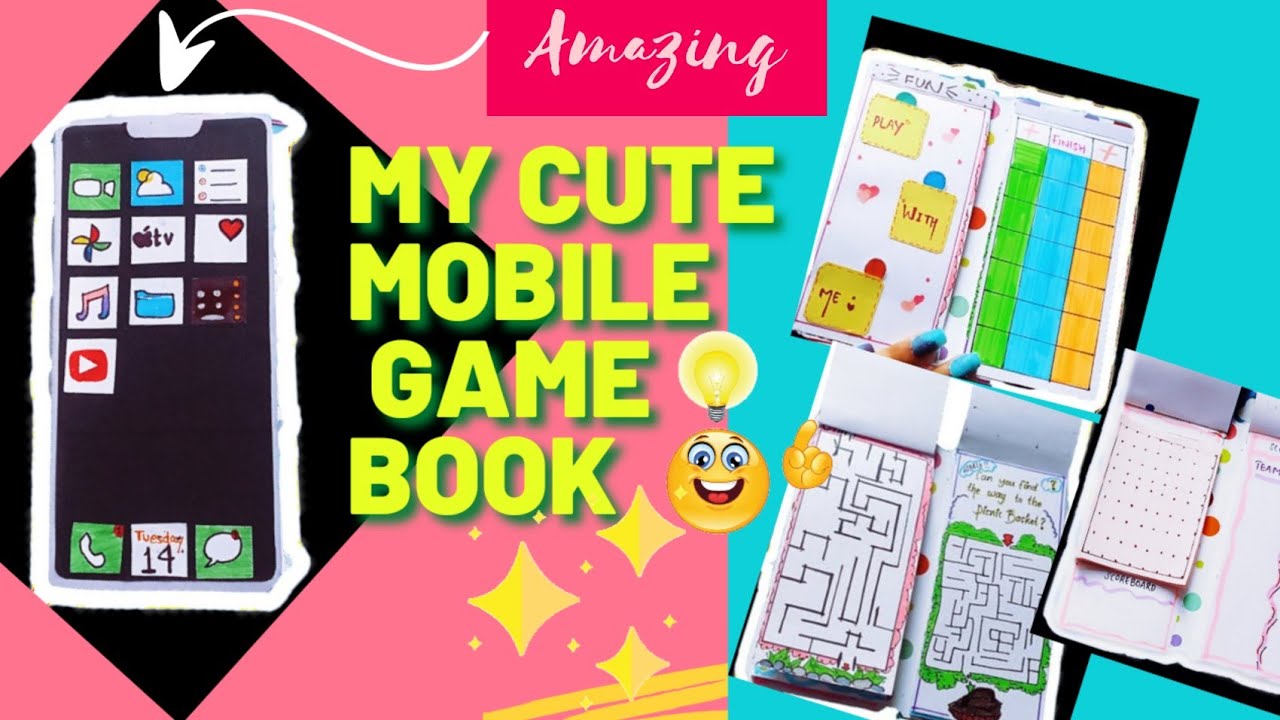 DIY CUTE MOBILE GAME BOOK / Diy paper game book /How to make paper ...