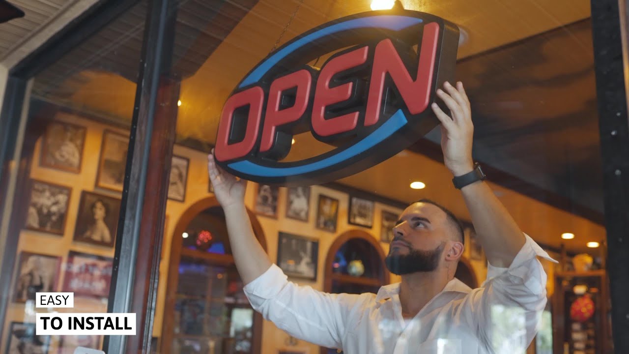 Large LED Open Sign Neon Light Bright for Restaurant Bar Pub Shop Store ...