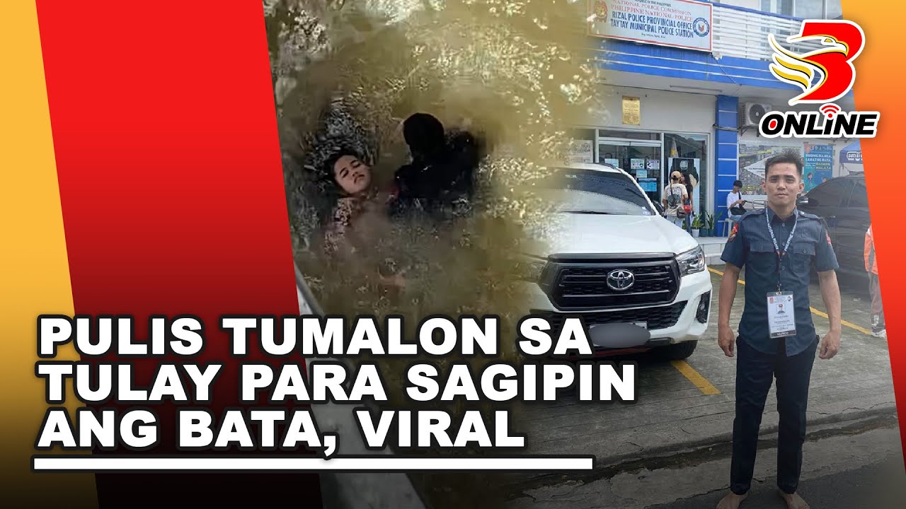 Pulis tumalon sa tulay para sagipin ang bata, viral - YouTube