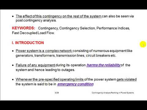 Contingency Analysis Ranking in Power Systems Part 1 - YouTube