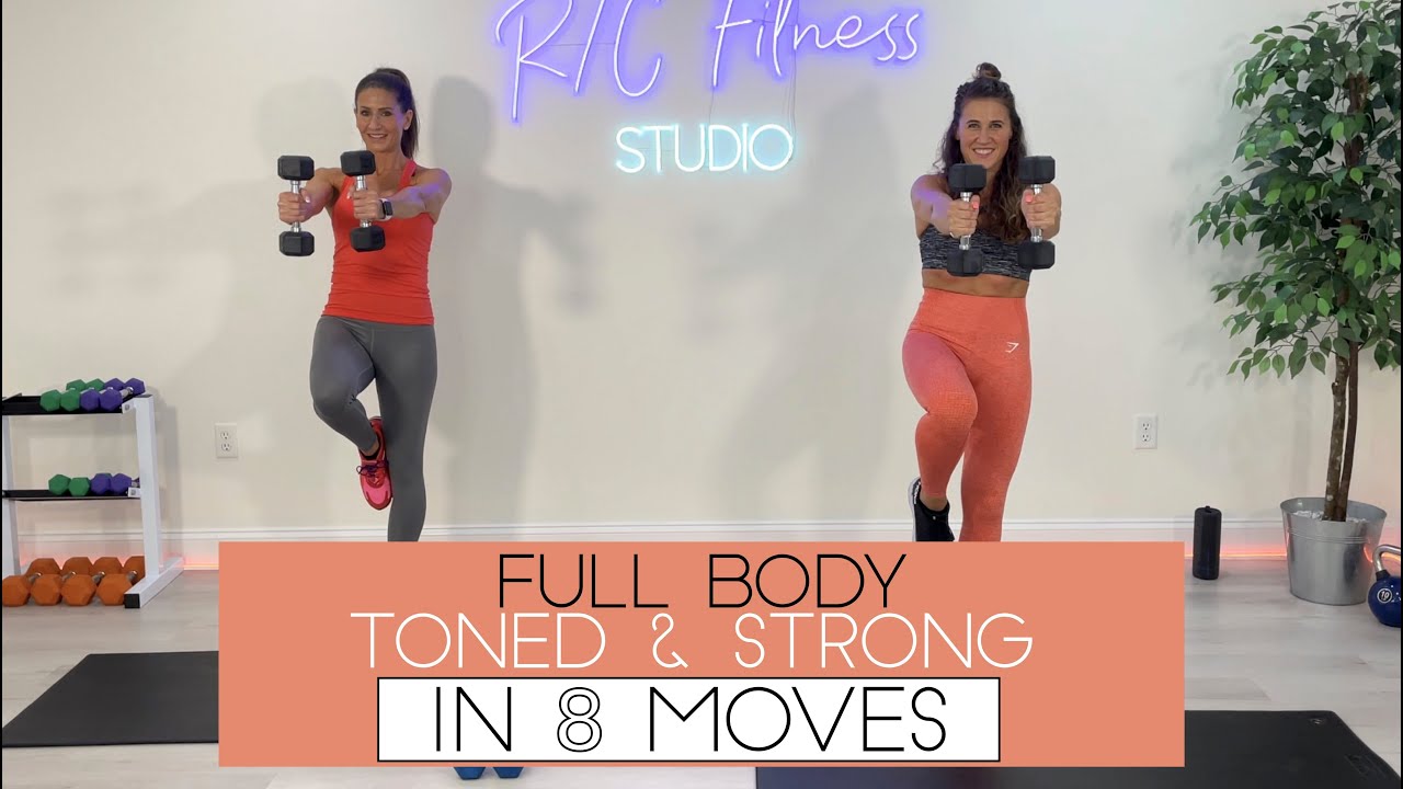 FULL BODY TONED & STRONG WITH 8 EXERCISES / DUMBBELL WORKOUT / STRENGTH ...