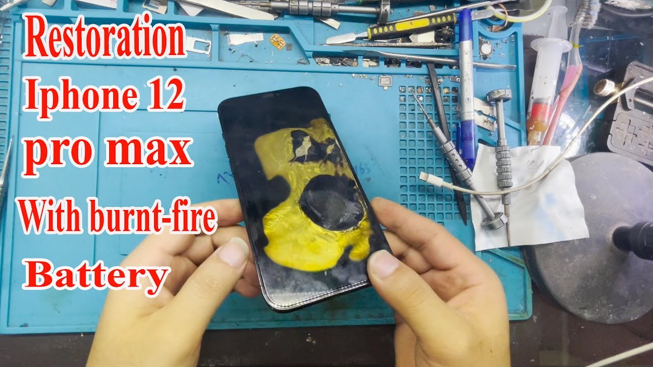 Restoration iphone 12 pro max with burnt - fire battery | Dựng lại ...