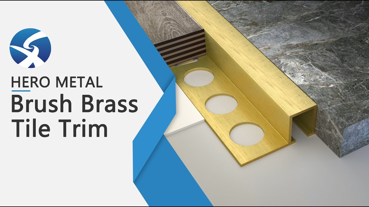 Brush Brass Square Shape Tile Edge Trim - YouTube