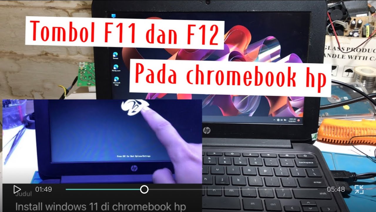 Tombol F11 dan F12 serta tombol windows di chromebook hp G4 dengan os ...