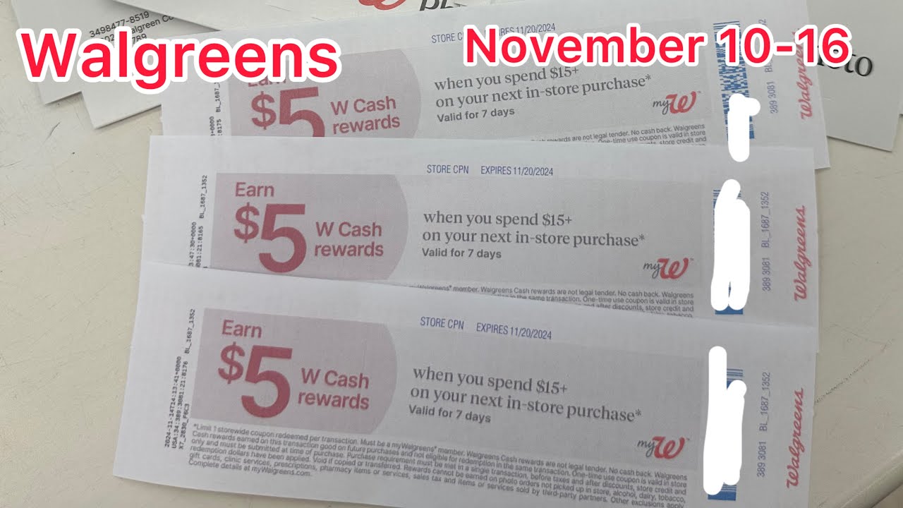 Walgreens Couponing November 10-16|| spend paper booster is printing ...
