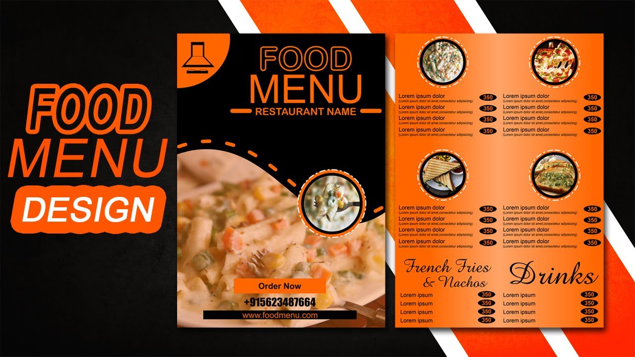 How to Design food menu in CorelDRAW | Restaurant food menu | CorelDRAW ...
