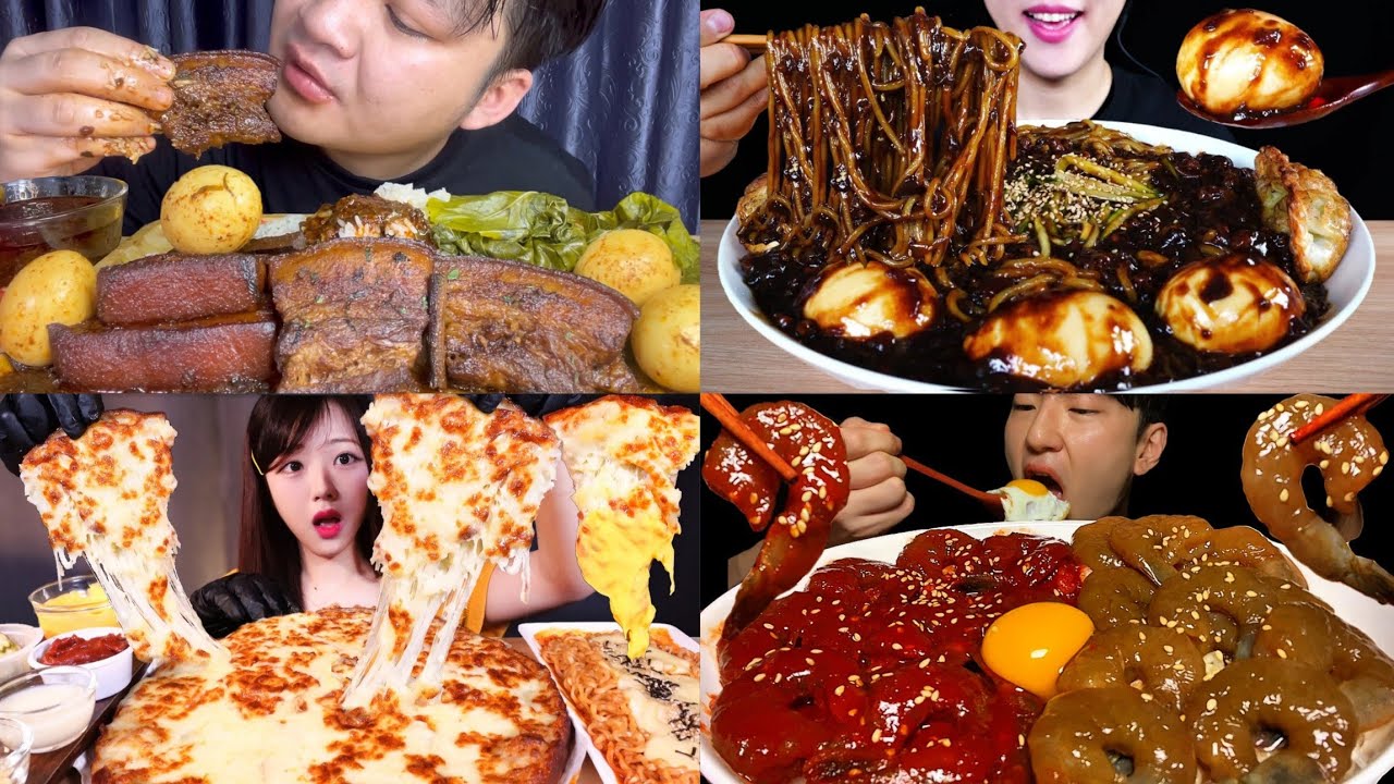 satisfying big bites mukbang compilation pt.1 - YouTube