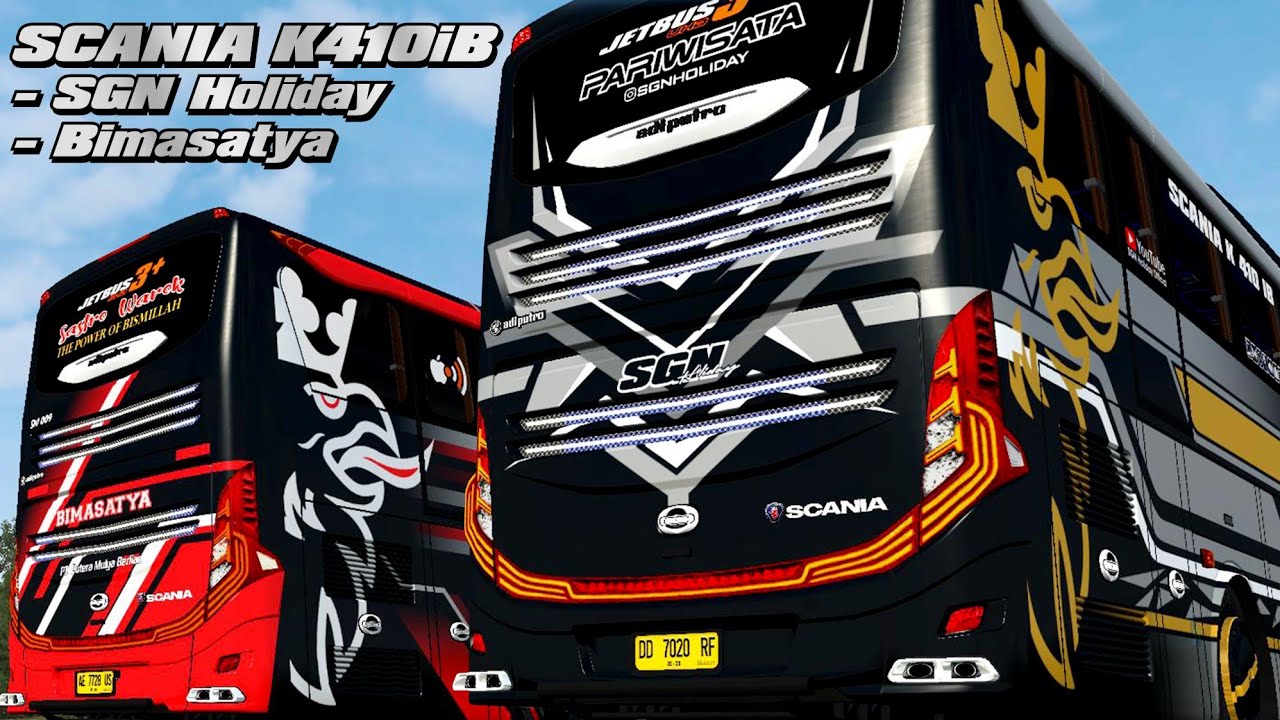 SGN Holiday Bimasatya. Livery Mod Scania K410iB Faridh Madyawan. Bussid ...
