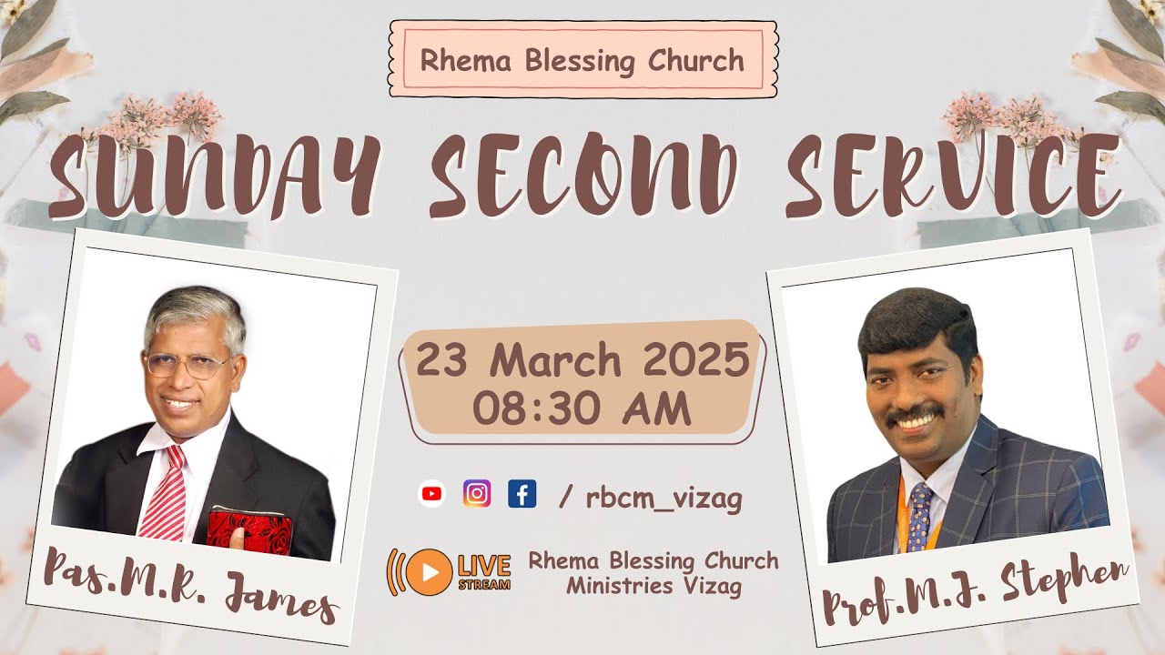 Sunday Second Service || 23 March 2025 || Rhema Blessing Church - YouTube