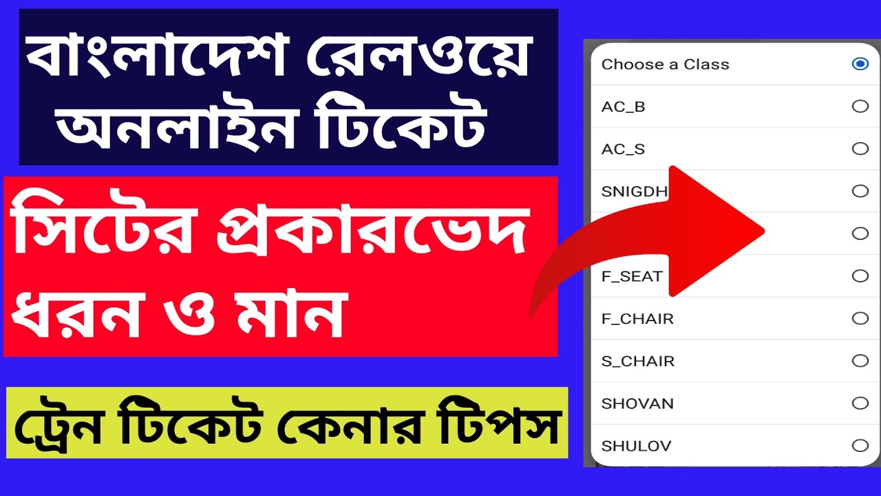 Bangladesh railway online ticket all types of train seat class details ...