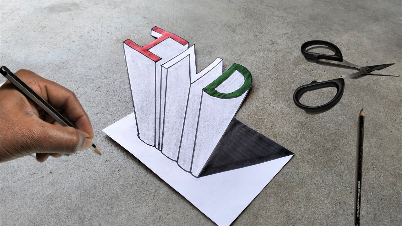IND 3d drawing step by step easy - YouTube