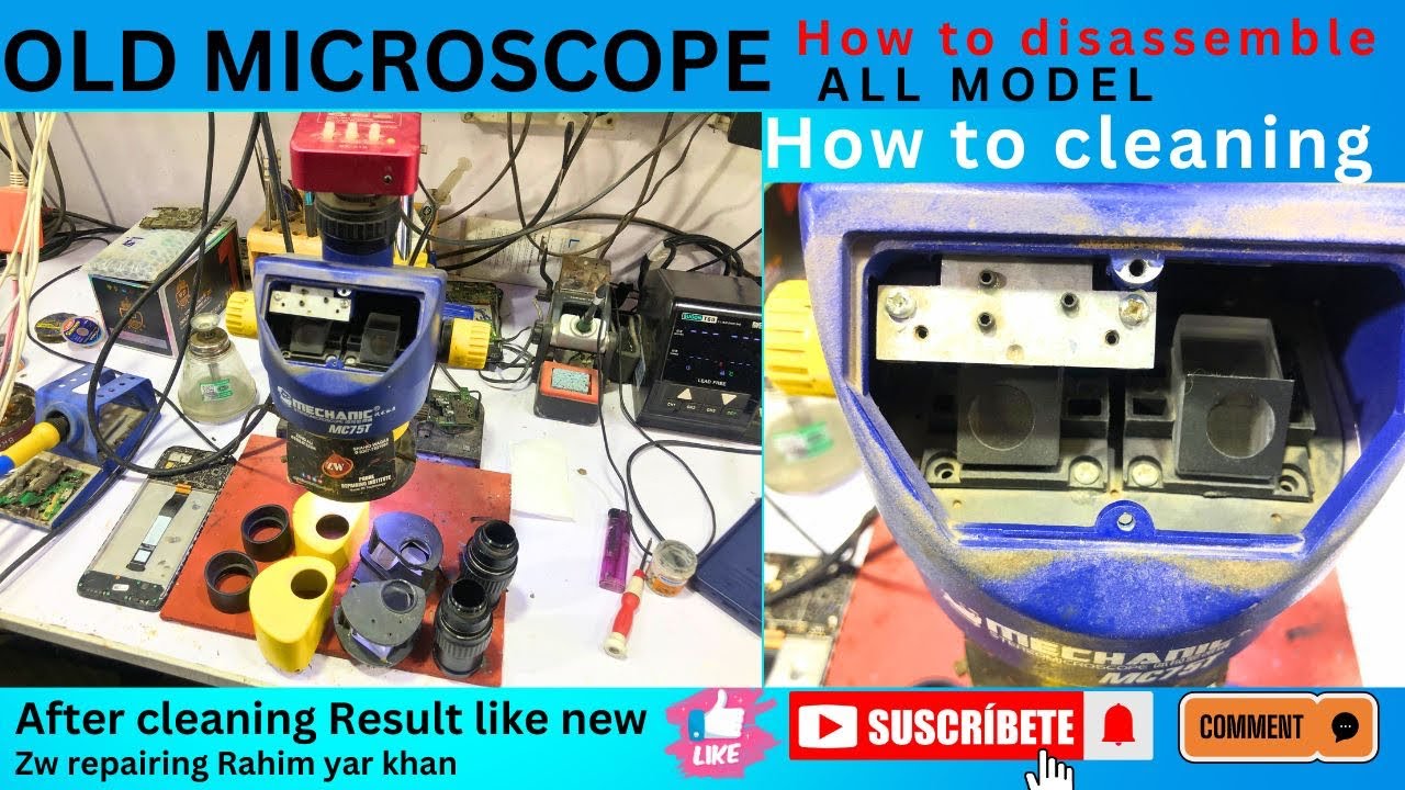 All model microscope cleaning || how to disassemble microscope || easy ...