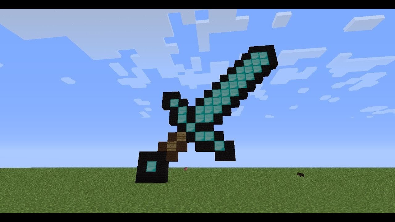 Minecraft Tutorial Pixel Art Spada Di Diamante Youtube | Images and ...