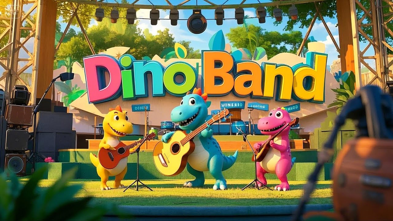 Dino Band – Fun Dinosaur Music Song for Kids! 🦖🥁🎸🎺 - YouTube