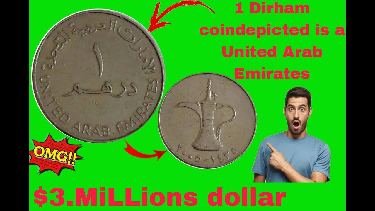 one dirham coin value.|.1 dirham old coin value.|.united arab emirates ...