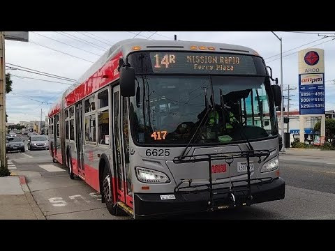 SF Muni: New Flyer XDE60 #6625 on 14R Mission Rapid - YouTube