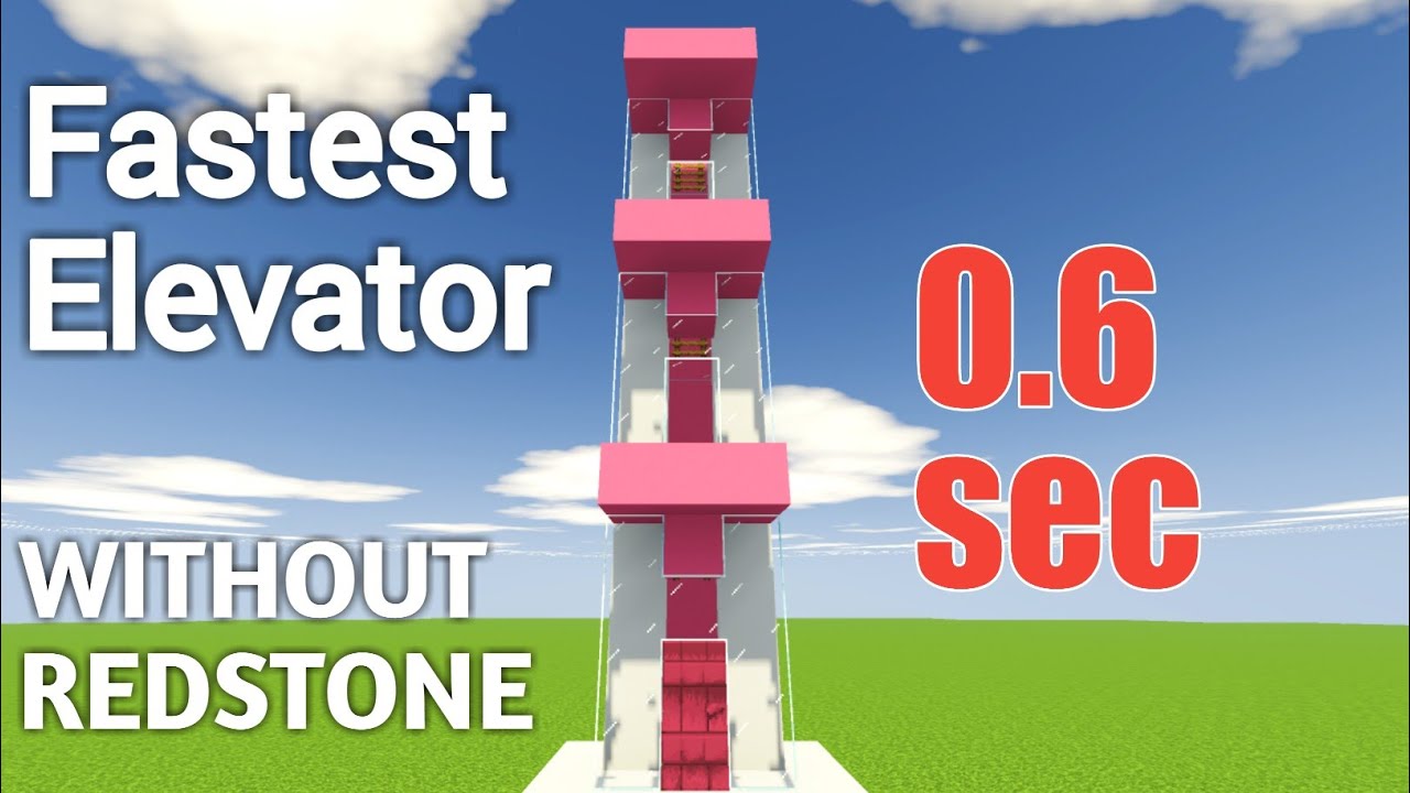 Minecraft: Fastest Elevator in minecraft (Tutorial) - YouTube