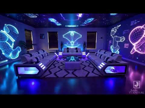 Steffi Leather Sofa Set with Built-In LED Lights