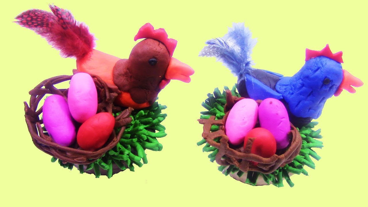How To Make Easter Chicken with PlayDoh Eggs - DIY Chicken with PlayDoh ...