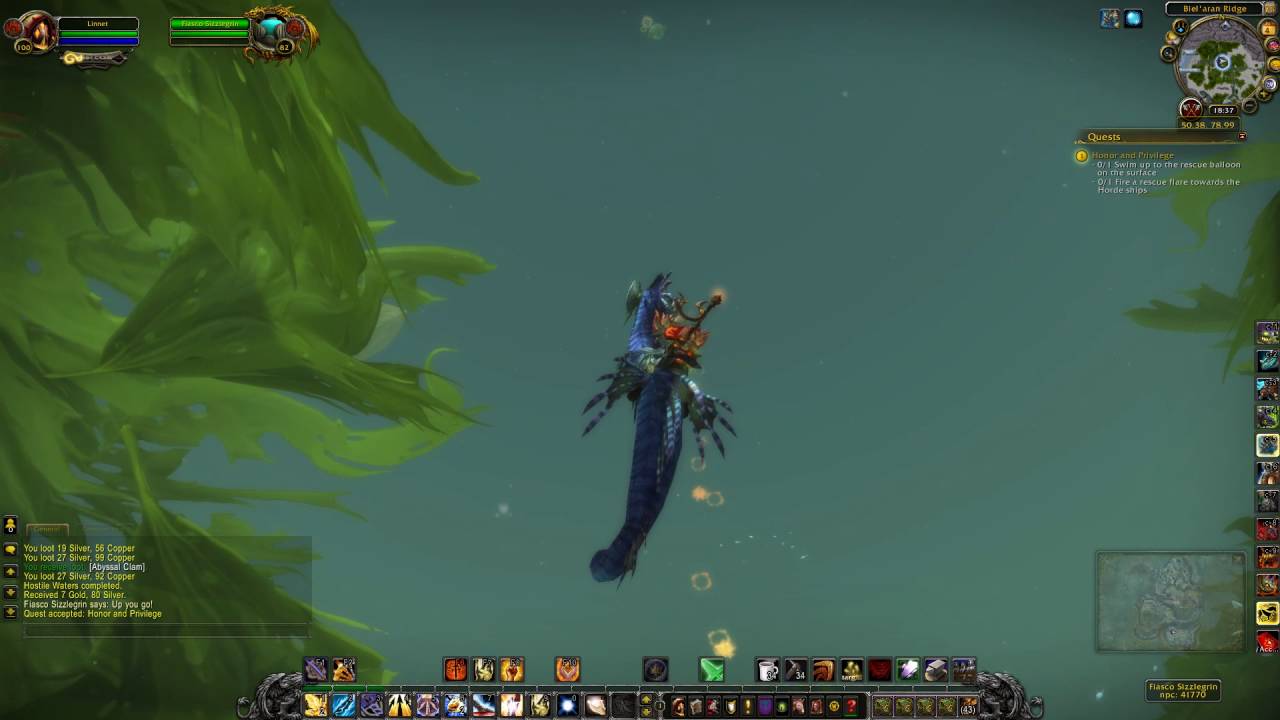 Honor And Privilege Quest ID 25972 Playthrough Vashj'ir - YouTube