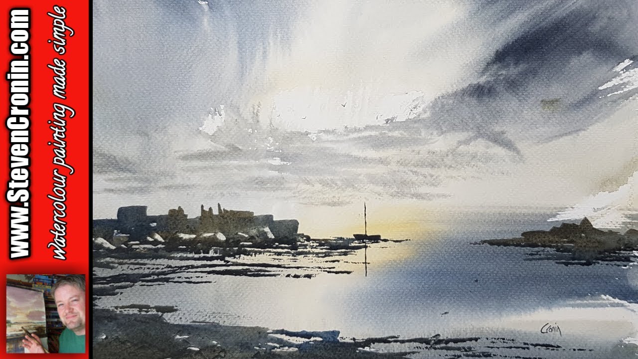 Painting a boat in the harbour bay watercolour demonstration - YouTube