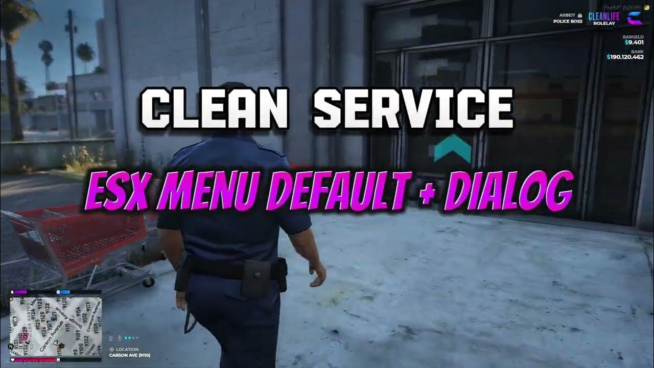 FIVEM ESX MENU DEFAULT + ESX MENU DIALOG | FiveM CLEAN MENU PACK | CLEAN SERVICE | 2 DESIGNS FOR ...