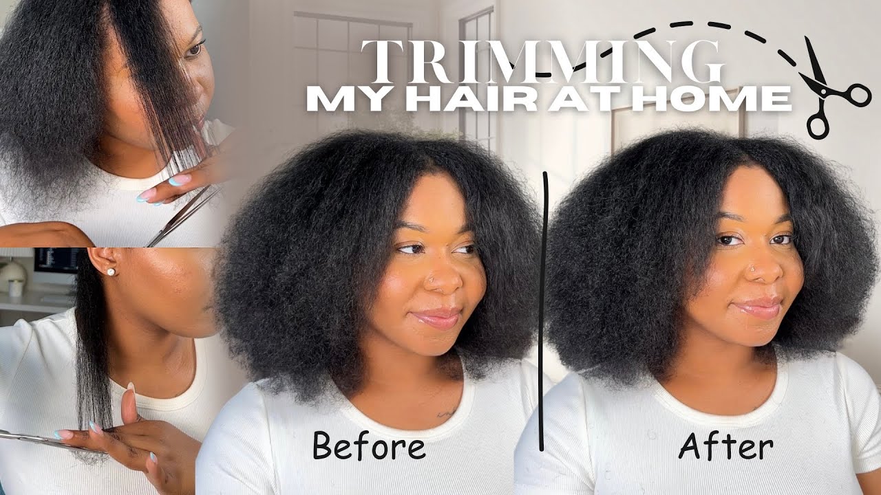 This Was So Easy! Trimming My Natural Hair At Home | Shaping Natural ...