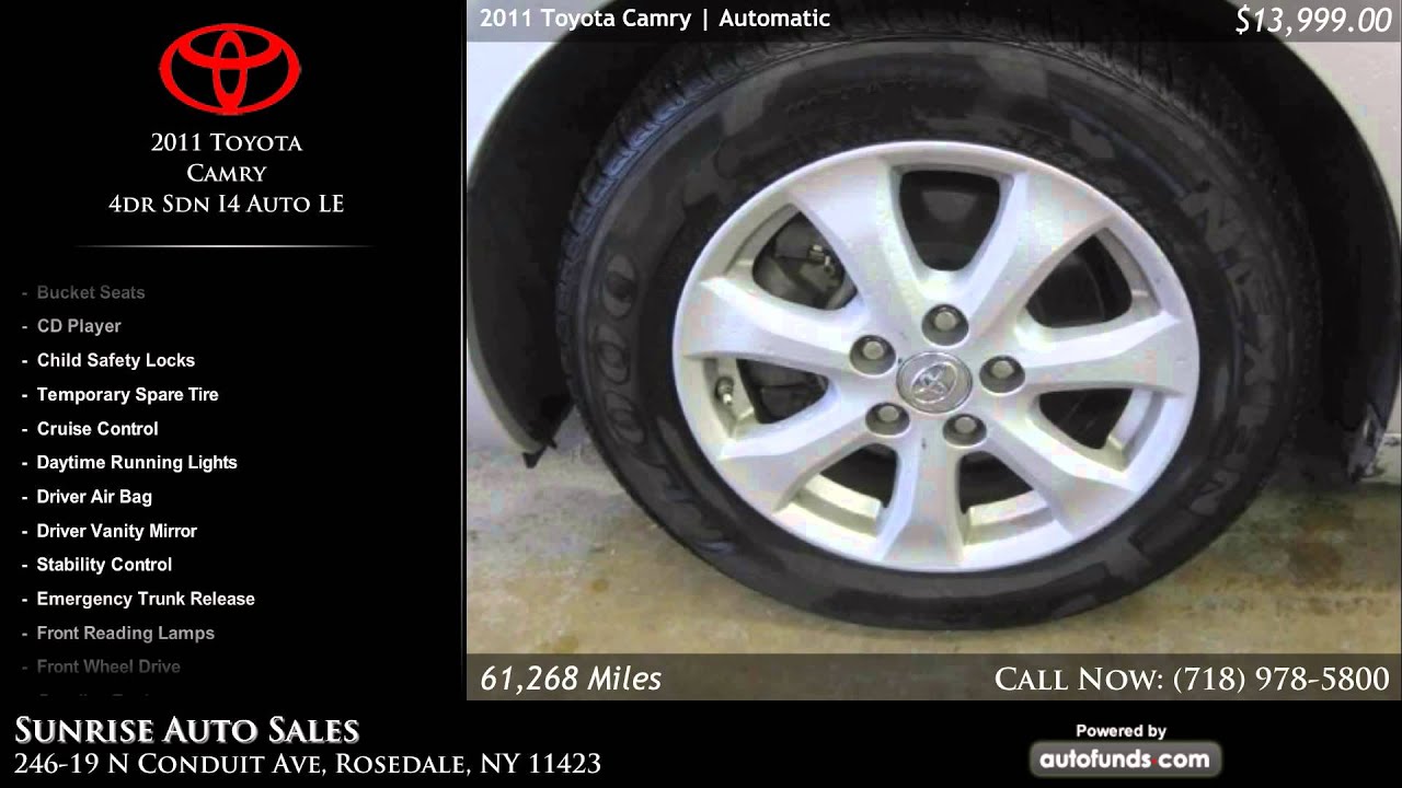 Used 2011 Toyota Camry | Sunrise Auto Sales, Rosedale, NY - SOLD - YouTube
