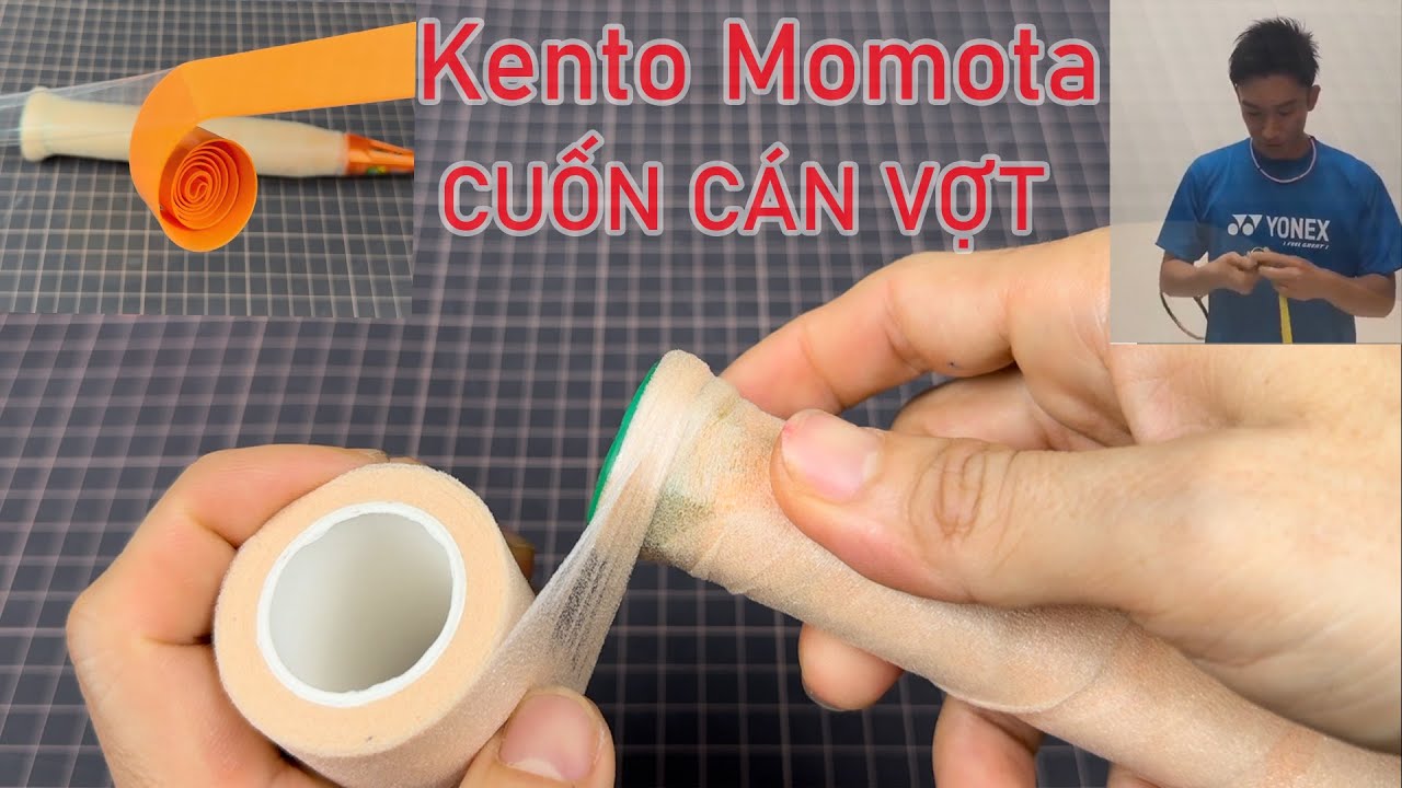 Cuốn cán vợt như Kento Momota | How to wrap racket like style Kento ...